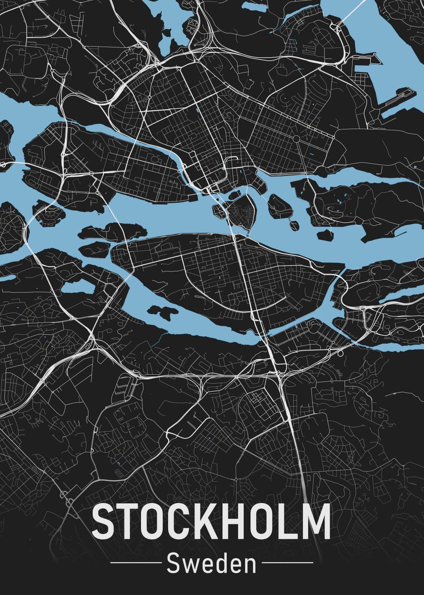'Stockholm Dark' Poster, picture, metal print, paint by TomGeo | Displate