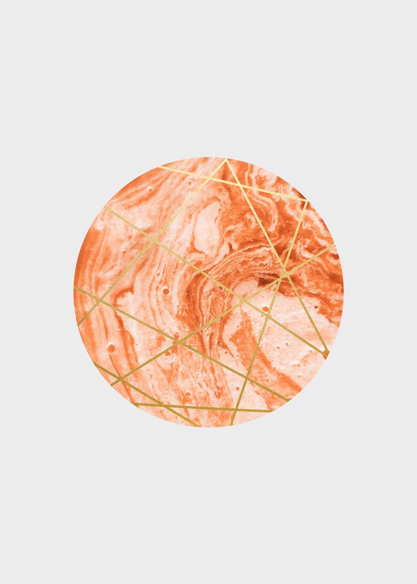 'Peach Sphere' Poster, picture, metal print, paint by 83 Oranges by Uma ...