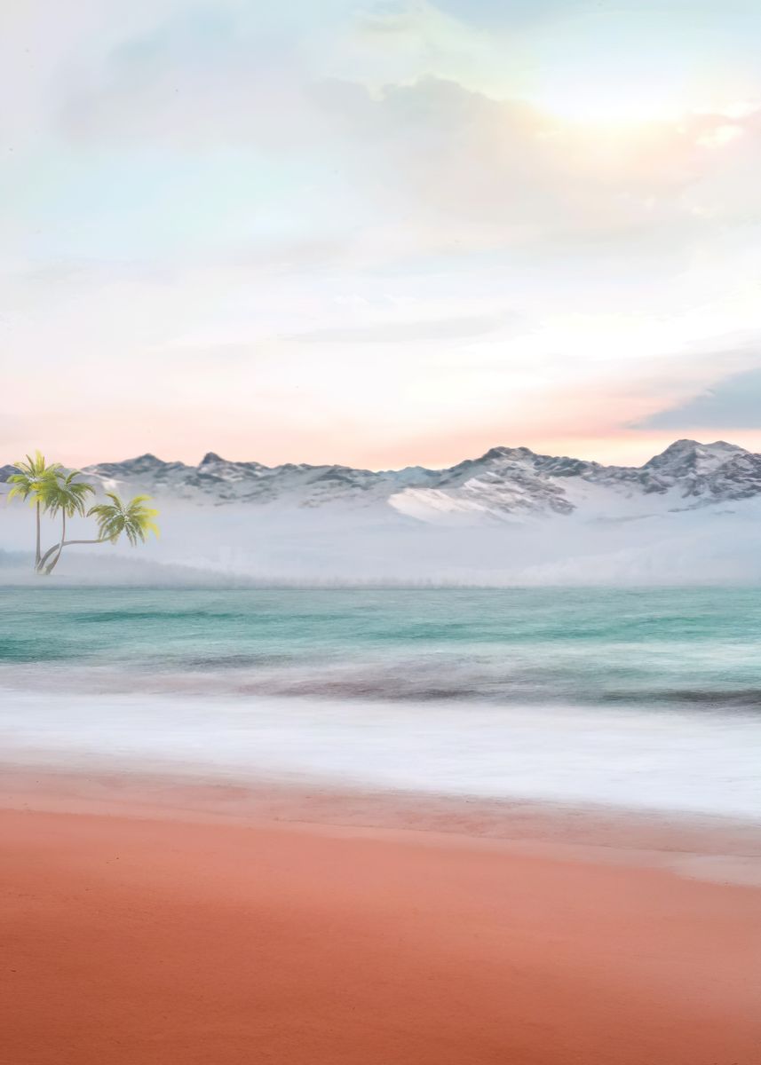 'Beach' Poster, picture, metal print, paint by Wongso Dimejo | Displate