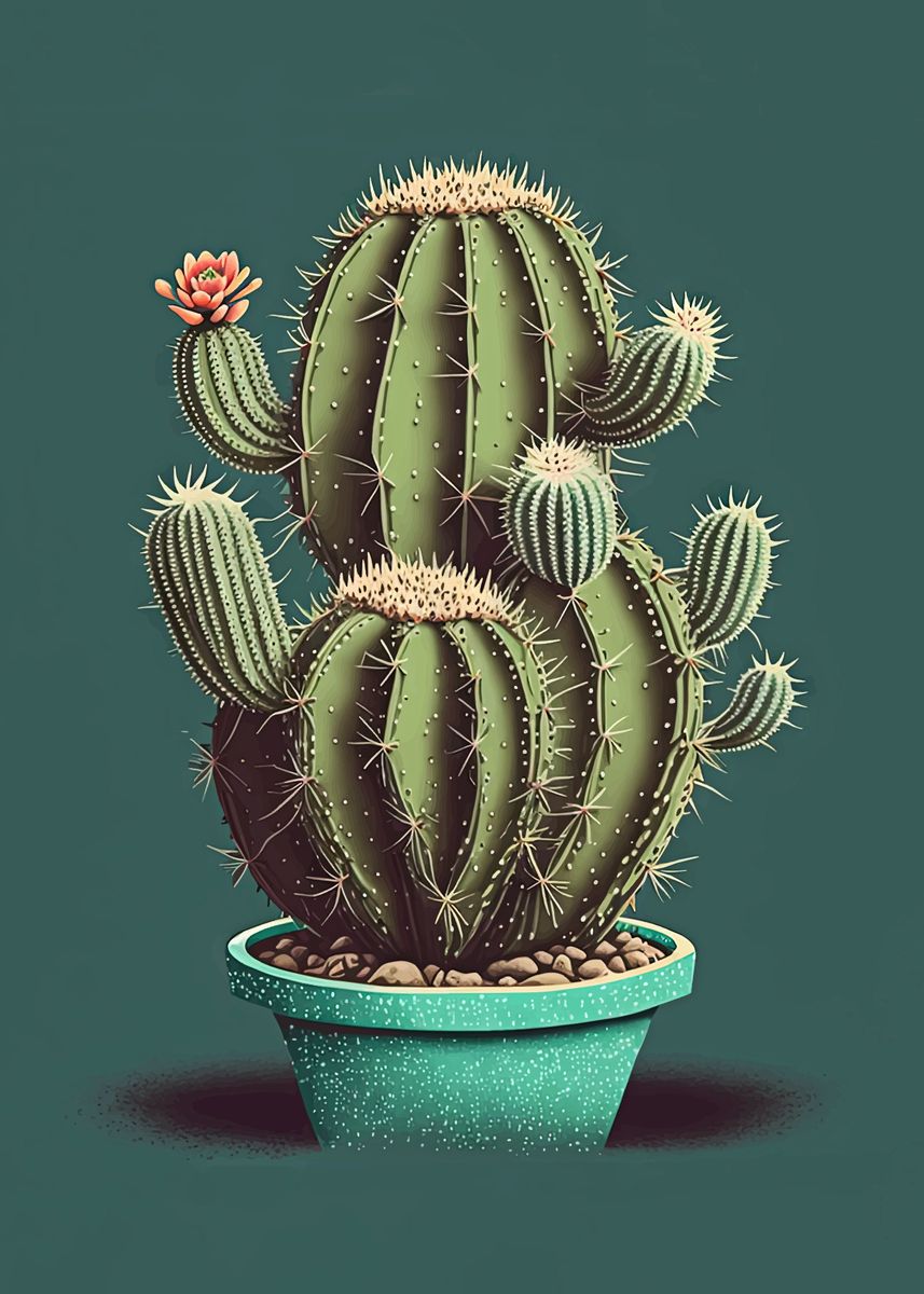 'Cactus Plant' Poster, picture, metal print, paint by Neo Design | Displate