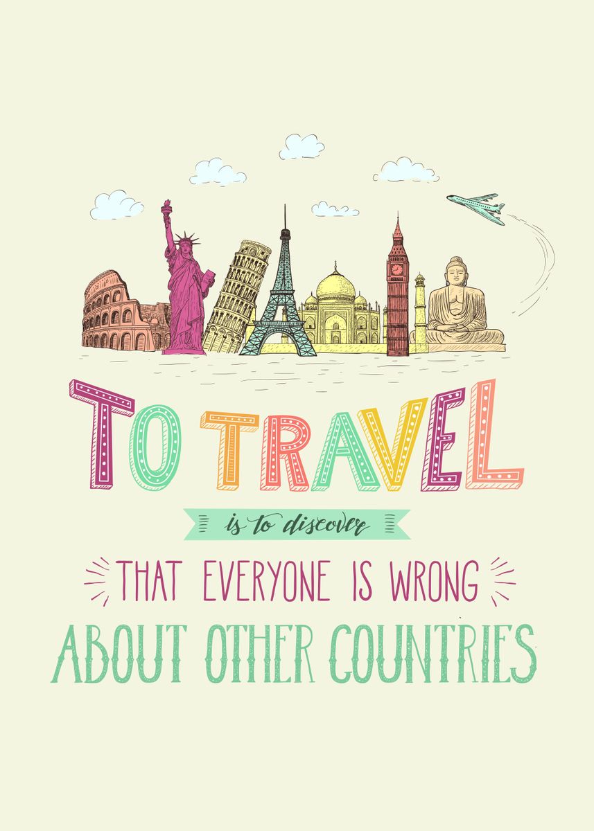'To travel' Poster, picture, metal print, paint by Juliana RW | Displate