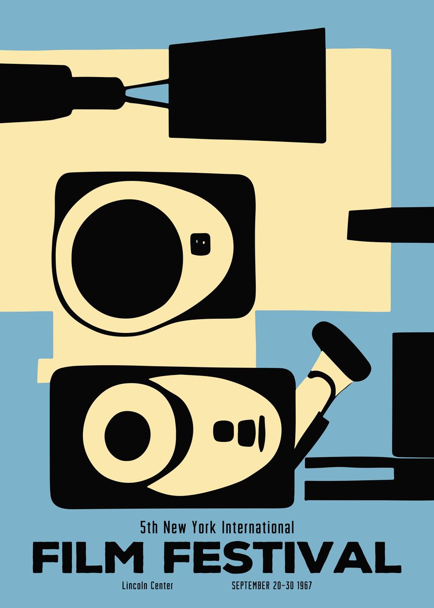 'New York Film Festival' Poster, picture, metal print, paint by BluePinkPanther | Displate