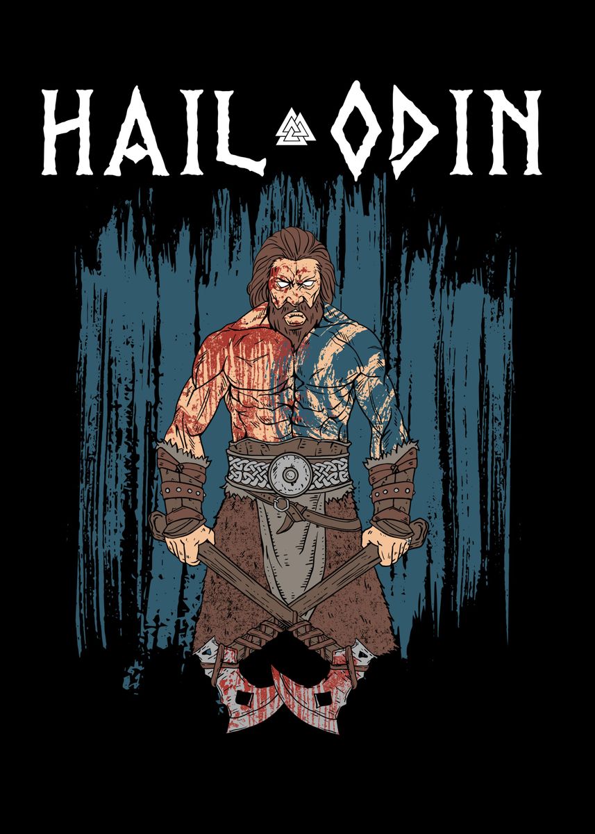'Hail Odin Viking Valhalla' Poster, picture, metal print, paint by ...