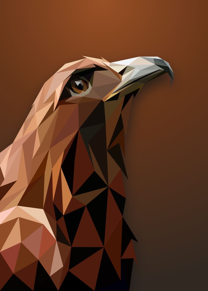'Sad Eagle Lowpoly' Poster, picture, metal print, paint by Evanz ...