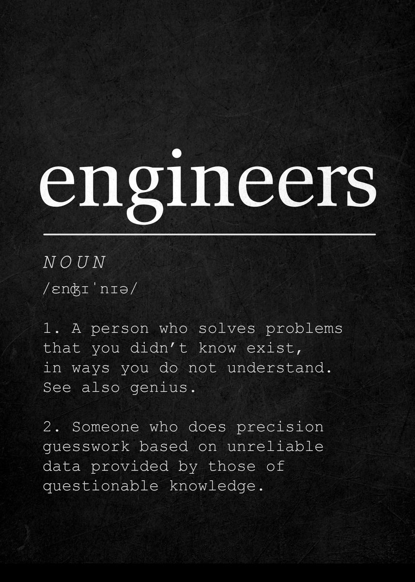 'Funny Engineers' Poster, picture, metal print, paint by Wall Art ...