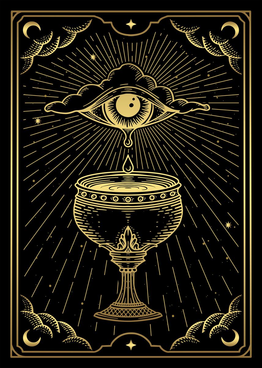 'Tarot holy grale tears' Poster, picture, metal print, paint by Michael ...