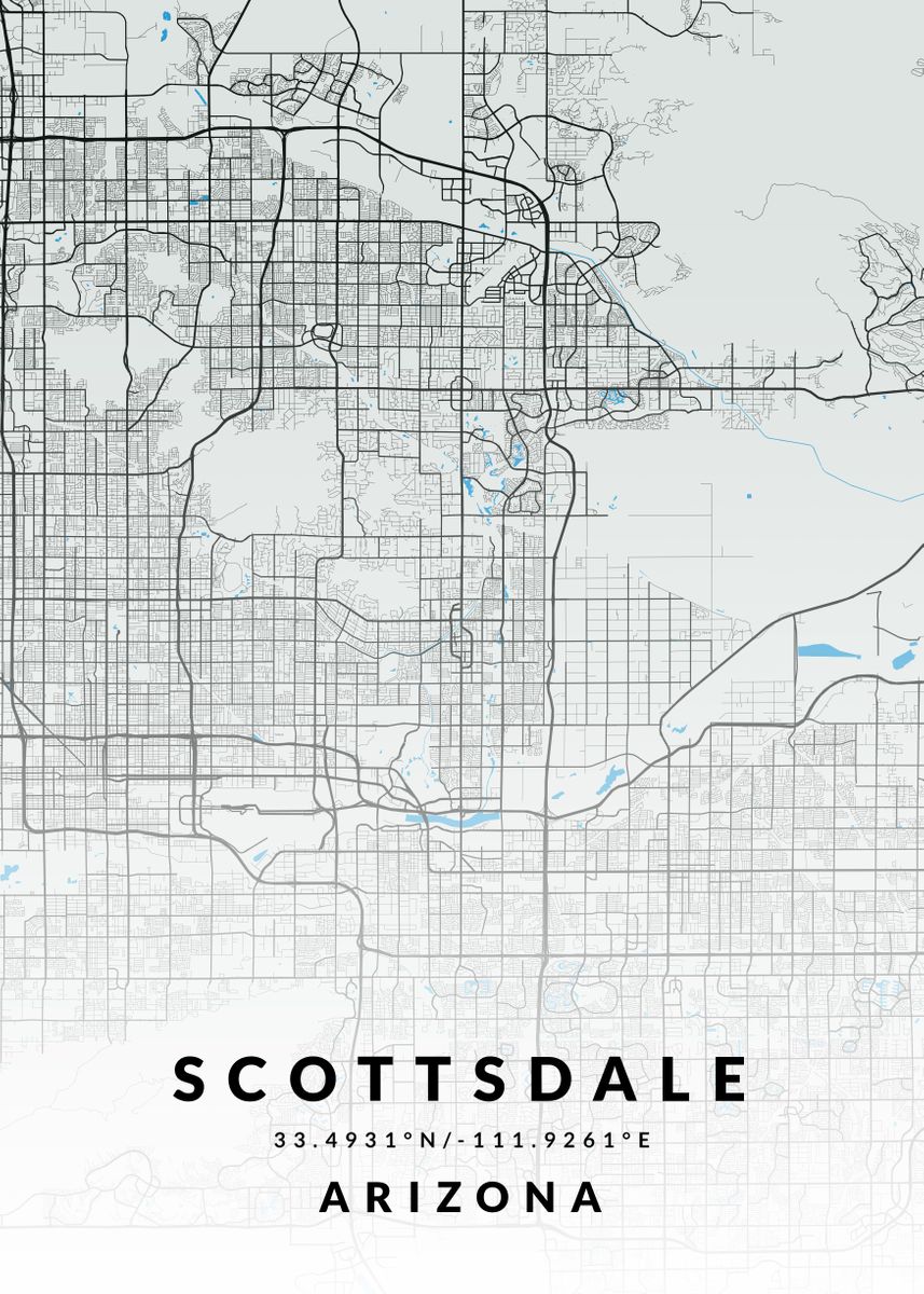 'Scottsdale City Map' Poster, picture, metal print, paint by NoLapan ...