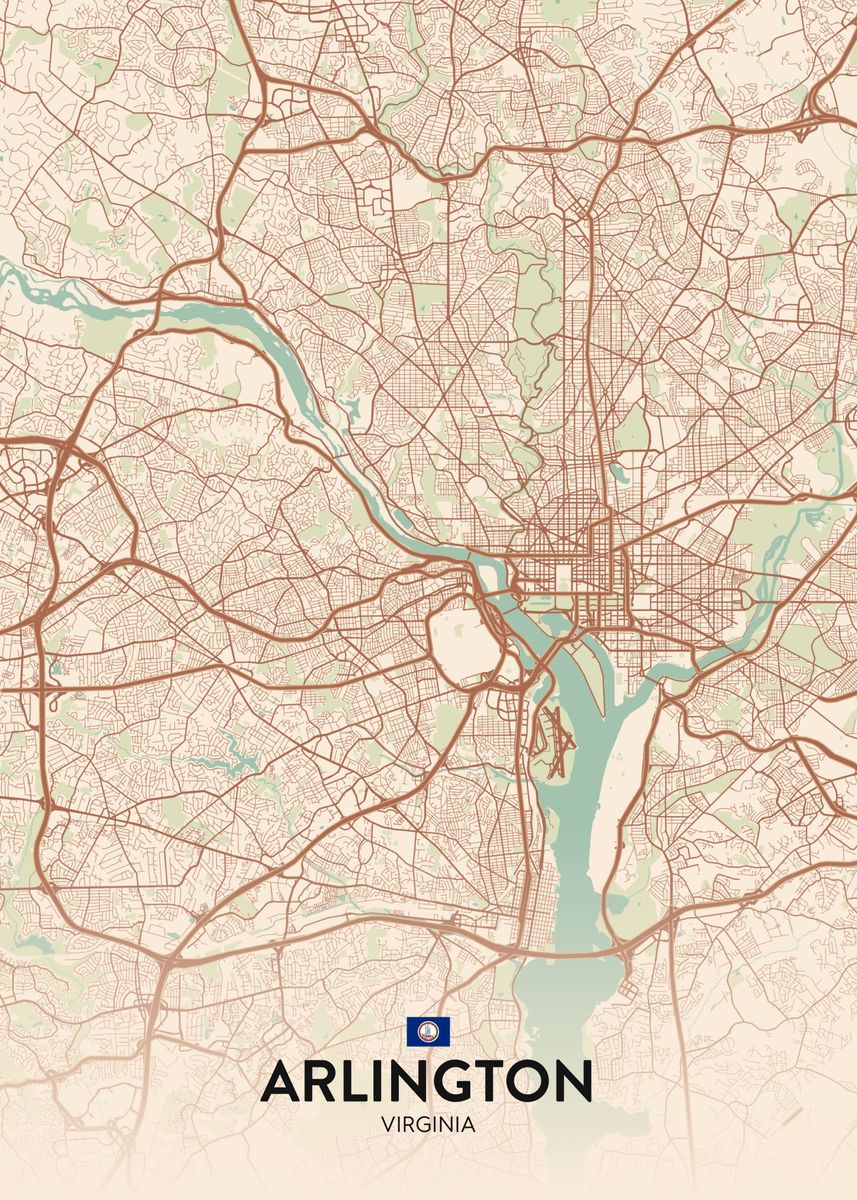 'Arlington VA' Poster, picture, metal print, paint by IMR Designs ...