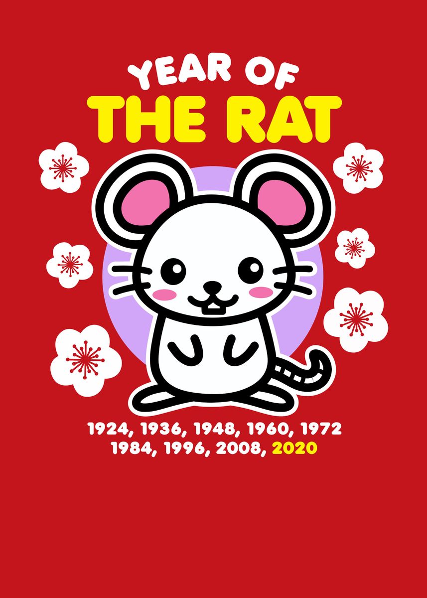 'Year of the Rat' Poster, picture, metal print, paint by Detour Shirts ...