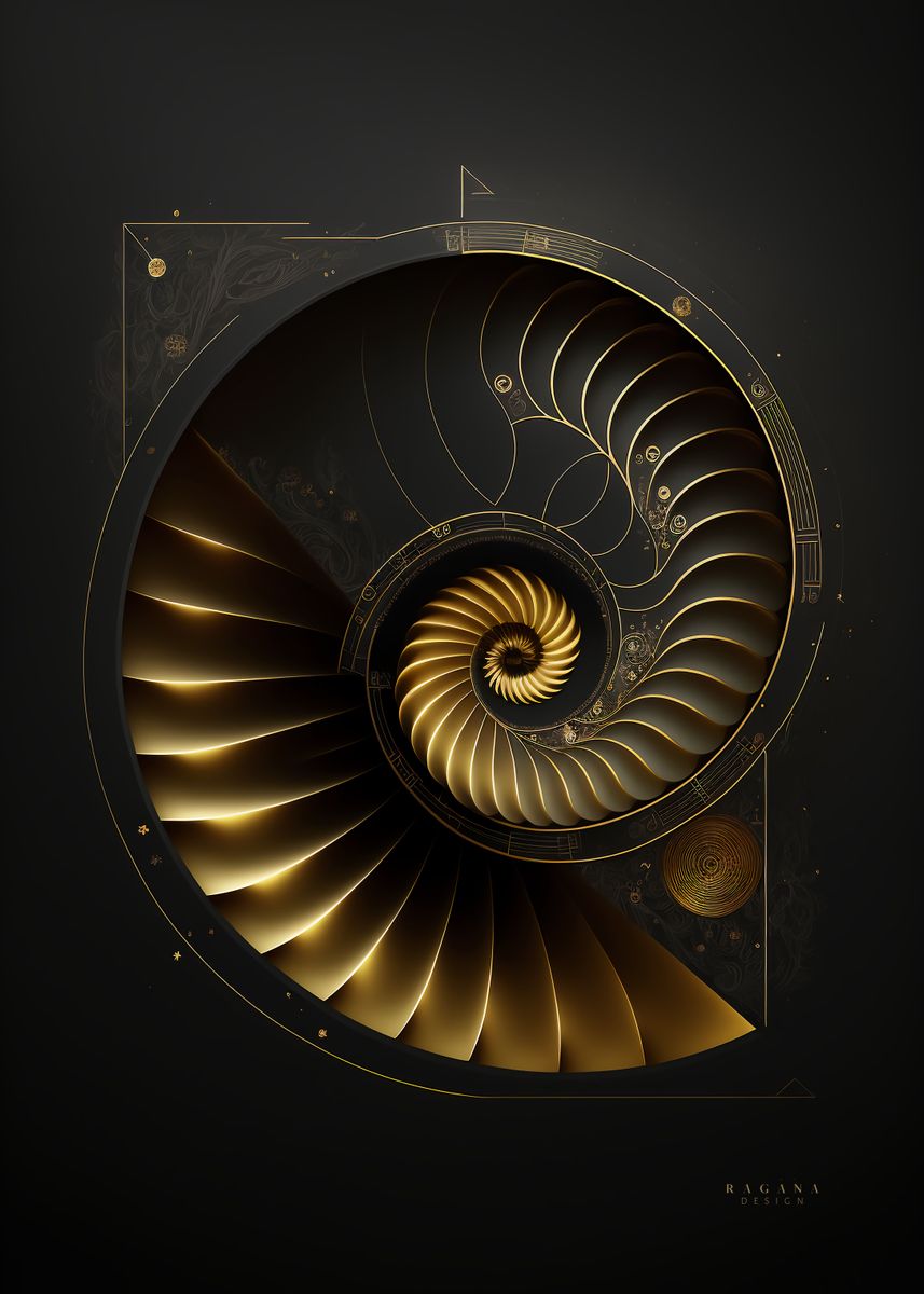 'Fibonacci Golden Ratio' Poster by RAGANA Design | Displate