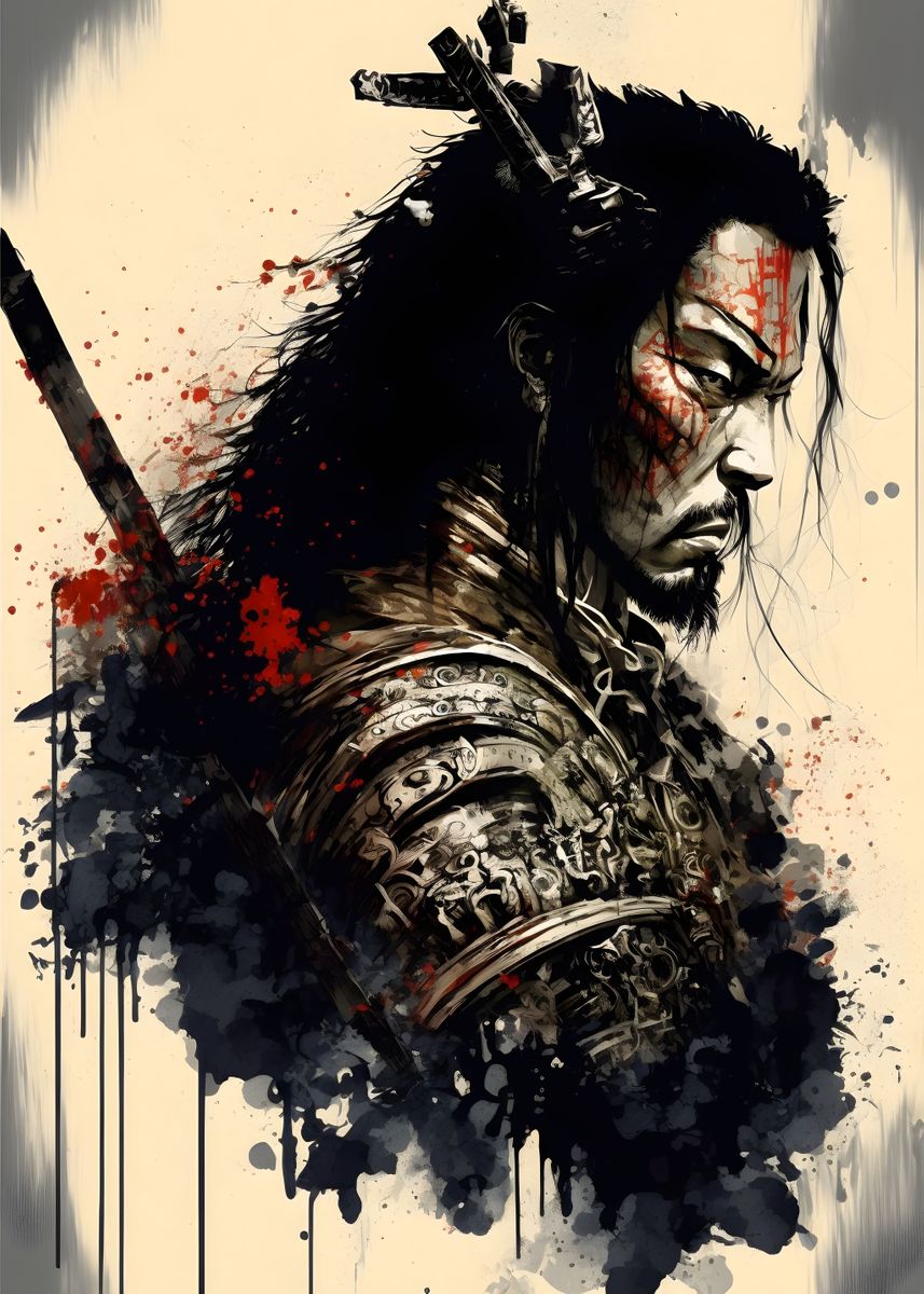 'Samurai Warrior' Poster, picture, metal print, paint by ...