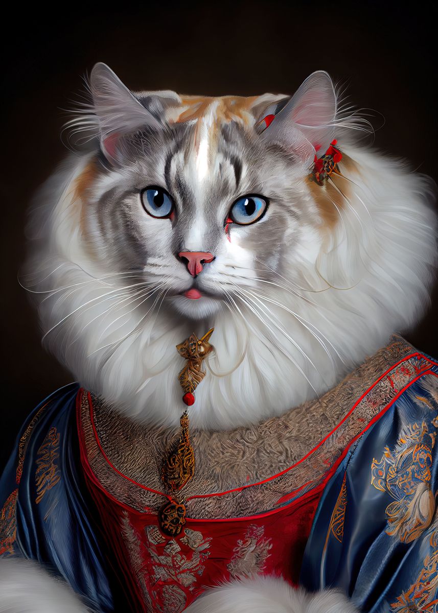 'American Curl Cat Breed' Poster, picture, metal print, paint by Swan Dee | Displate