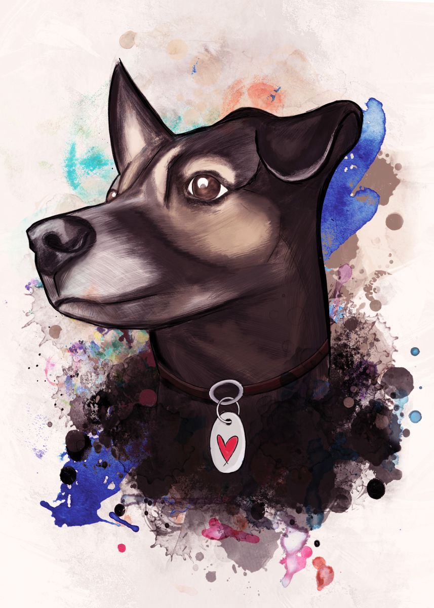 'Cute Dog Illustration' Poster, picture, metal print, paint by RAWWR ...