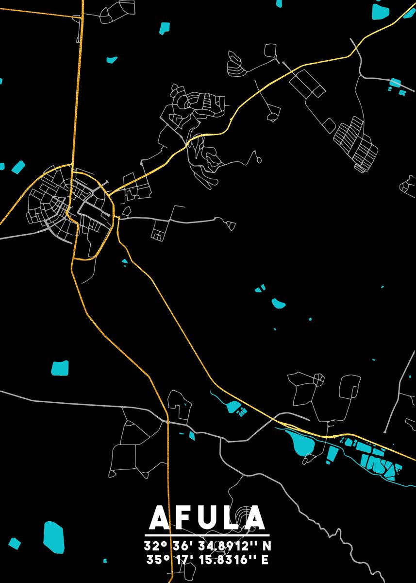 'Afula Israel' Poster, picture, metal print, paint by Clayborne Frank ...