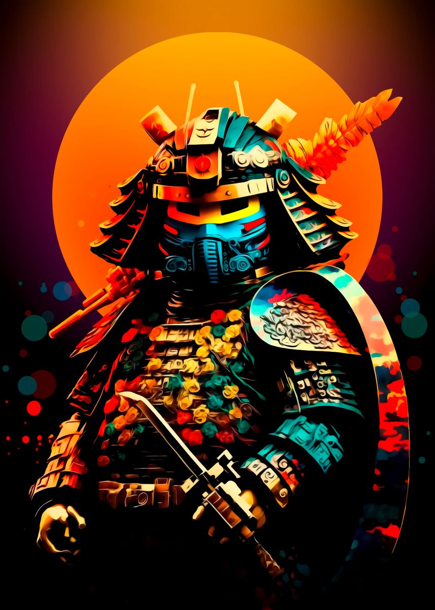 'SAMURAI' Poster, picture, metal print, paint by KIMIDIGI | Displate