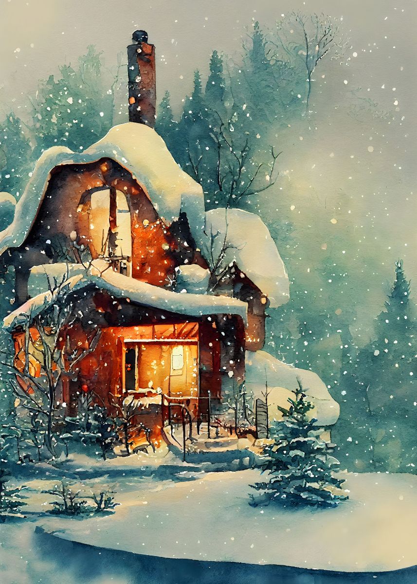 'Watercolor Winter' Poster, picture, metal print, paint by Fasn Designs ...