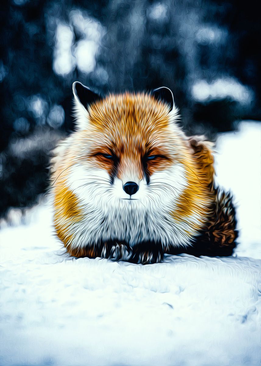 'Fox' Poster, picture, metal print, paint by Tiker Arts | Displate