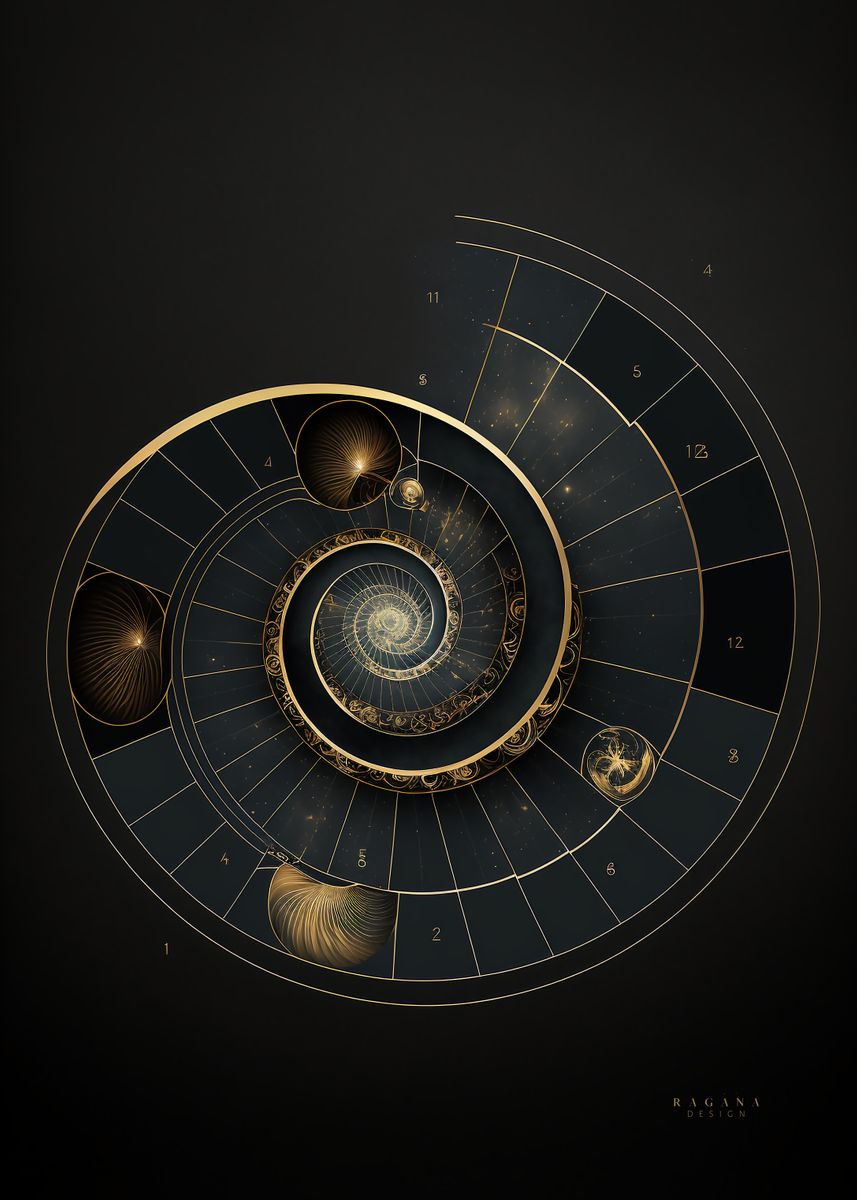 'Fibonacci Golden Ratio' Poster, picture, metal print, paint by RAGANA ...