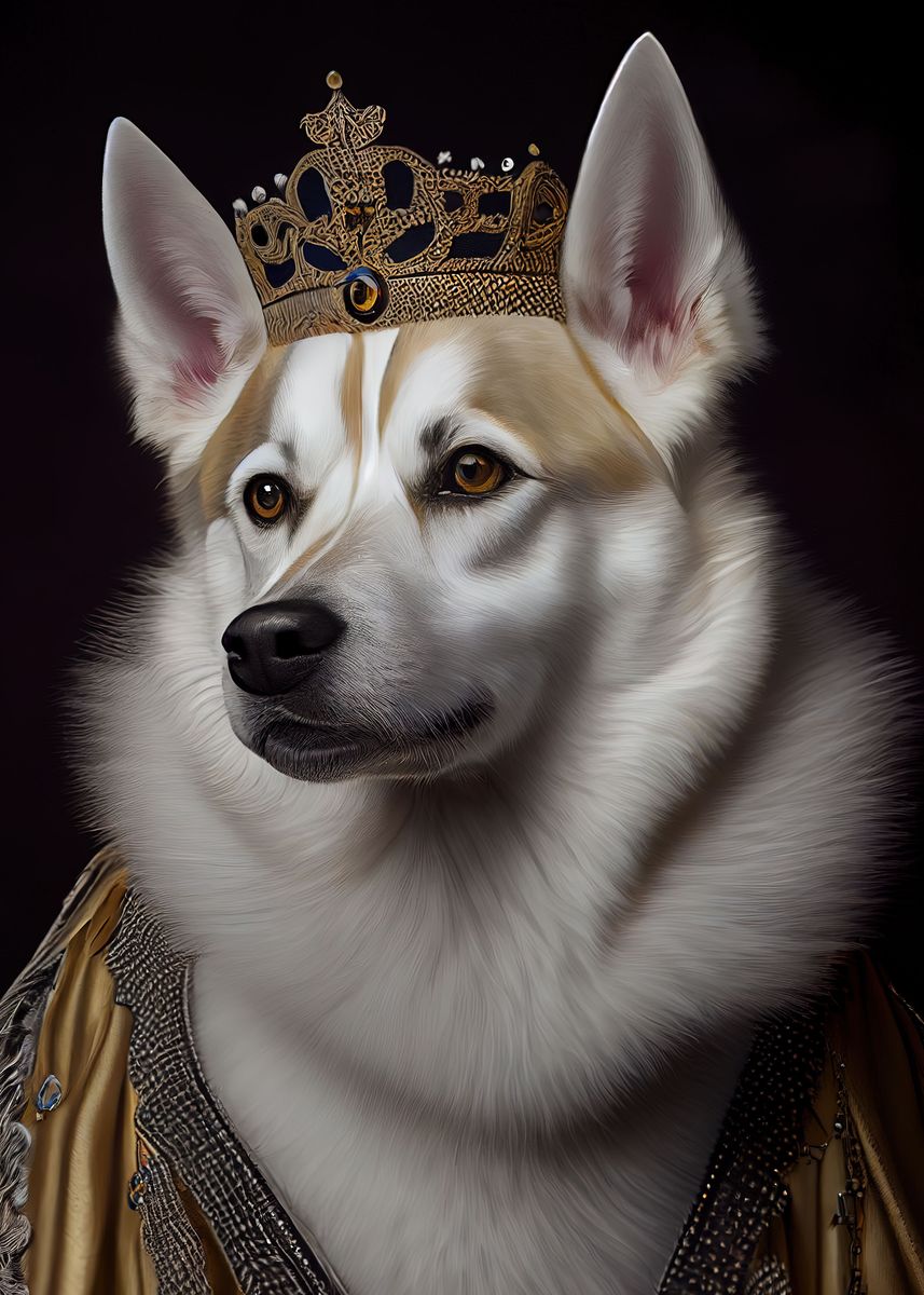 'Kishu Dog Breed Portrait' Poster, picture, metal print, paint by Swan ...