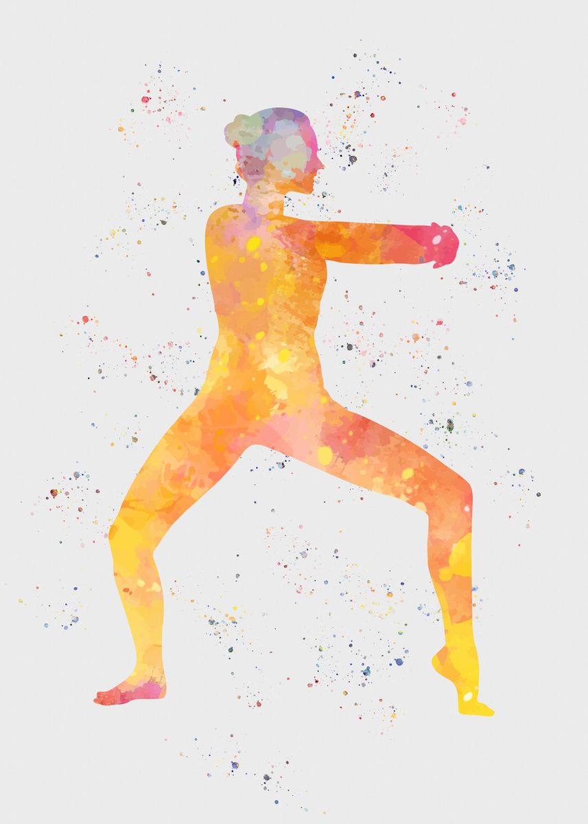 'Women Yoga Watercolor' Poster, picture, metal print, paint by Ollie ...