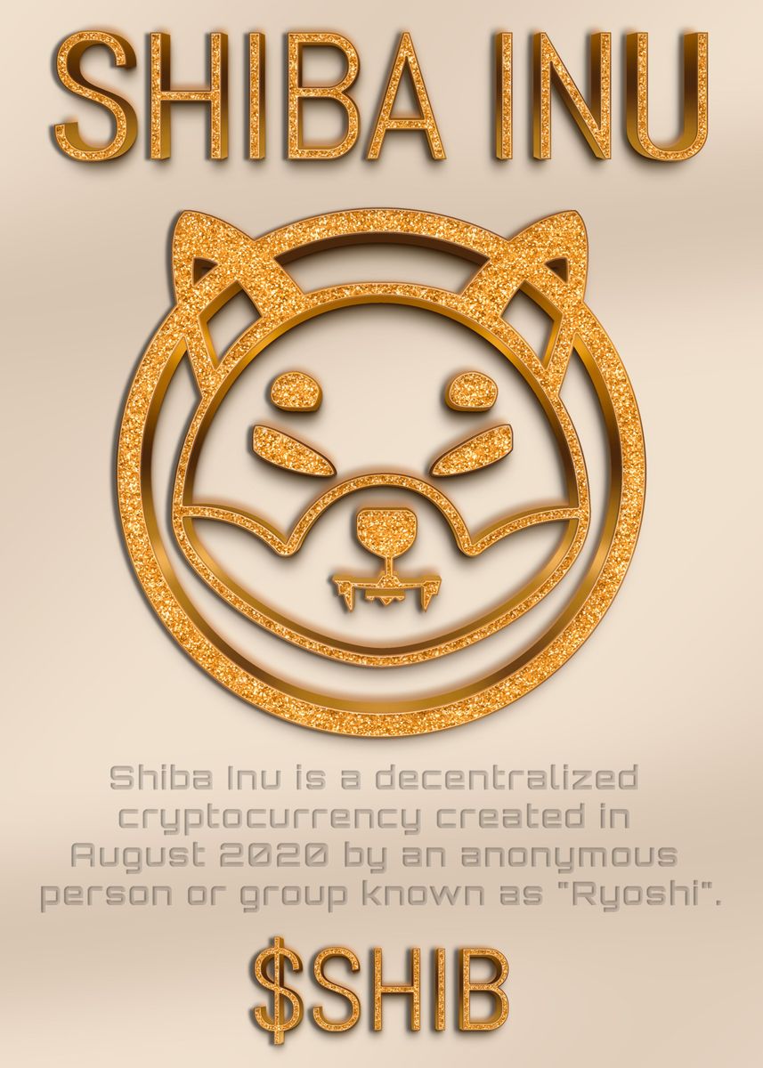 'Shiba Inu SHIB' Poster, picture, metal print, paint by Cherney | Displate