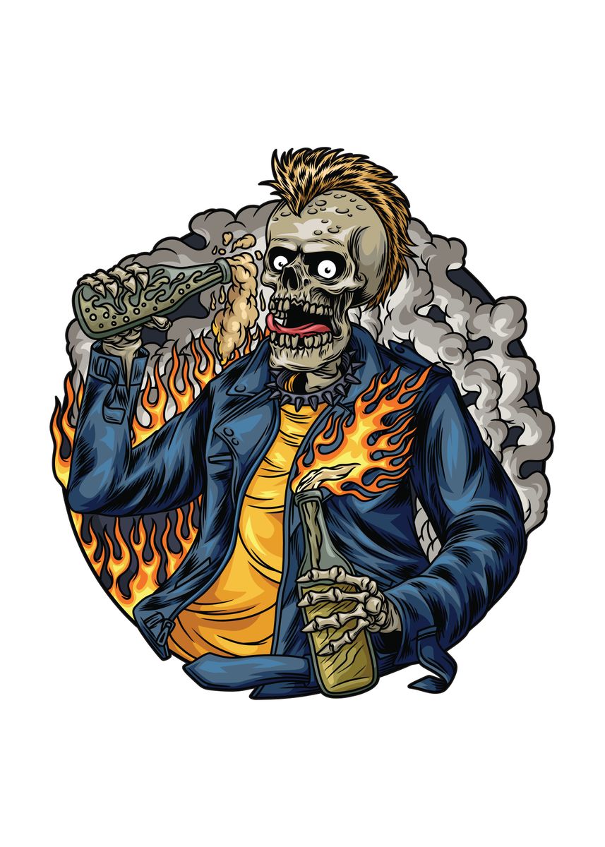 'Punk Head skull ' Poster, picture, metal print, paint by hendra ...