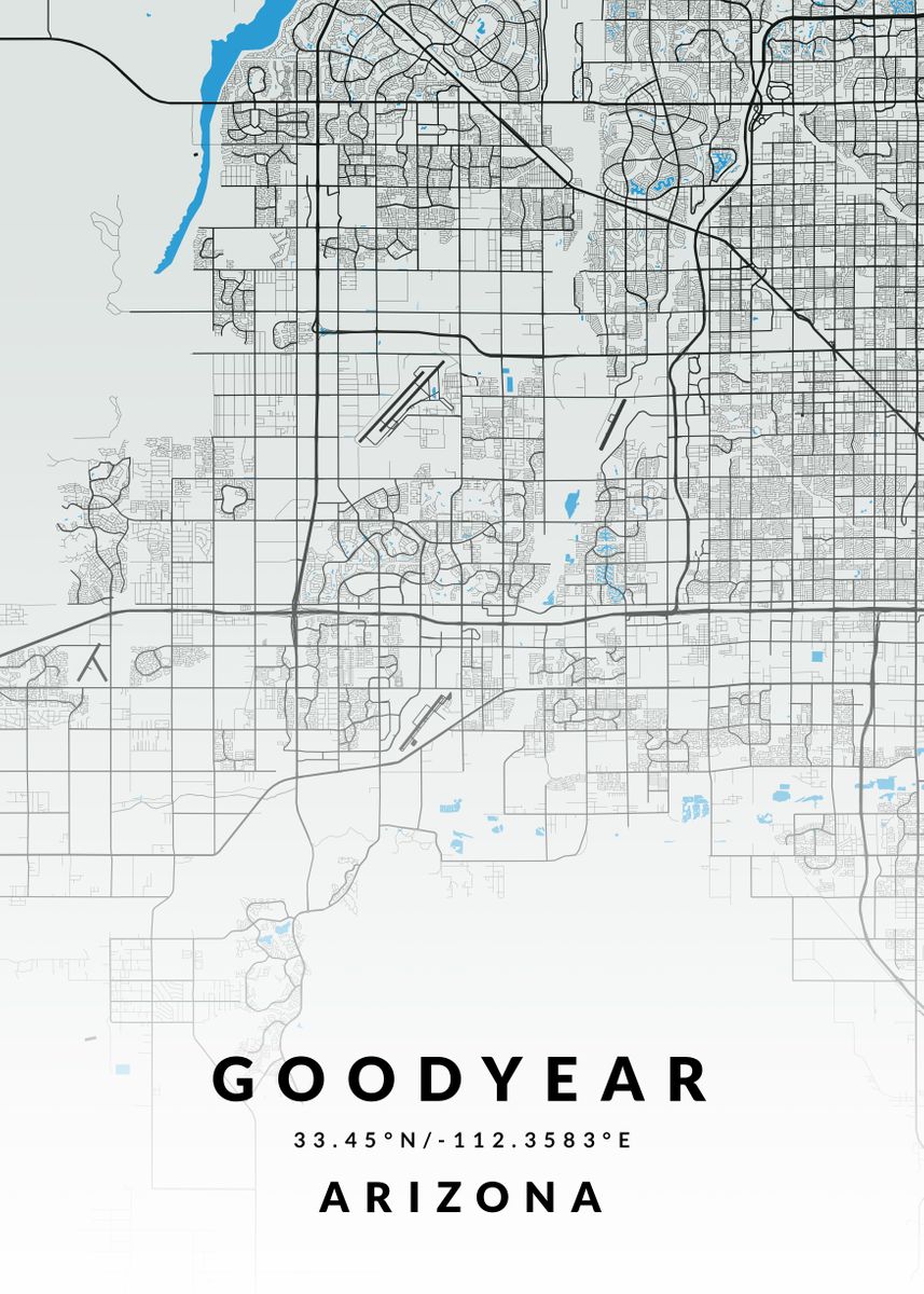 'Goodyear City Map' Poster, picture, metal print, paint by NoLapan ...