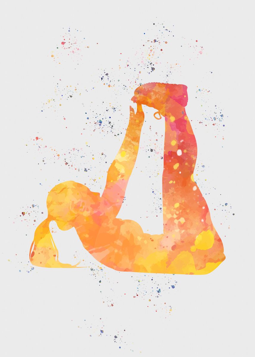 'Women Yoga Watercolor' Poster, picture, metal print, paint by Ollie ...