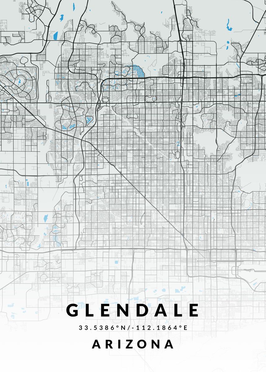'Glendale City Map' Poster, picture, metal print, paint by NoLapan ...