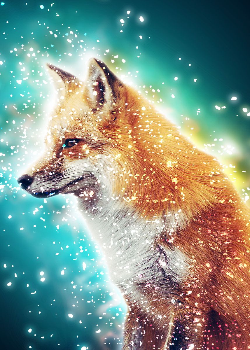 'Fox Face wall art' Poster, picture, metal print, paint by Ali Ch ...