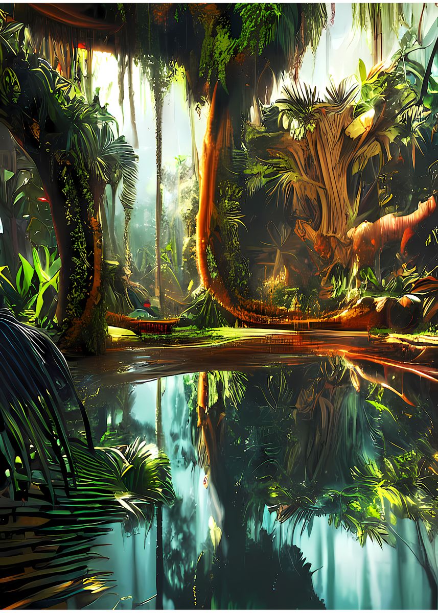 'Inside huge Jungle' Poster, picture, metal print, paint by Artexio ...