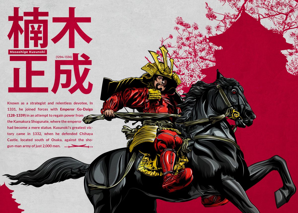 'Masashige Kusunoki' Poster by denvector | Displate
