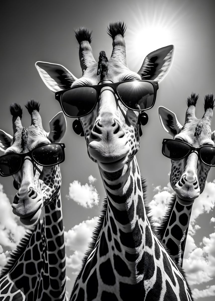 'Giraffe Rap Cover' Poster, picture, metal print, paint by David Godbehere | Displate