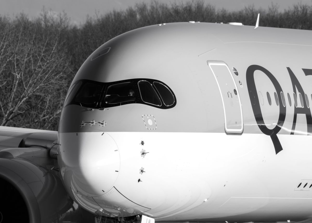 'Qatar A350 outline' Poster by Nicolas Monod | Displate