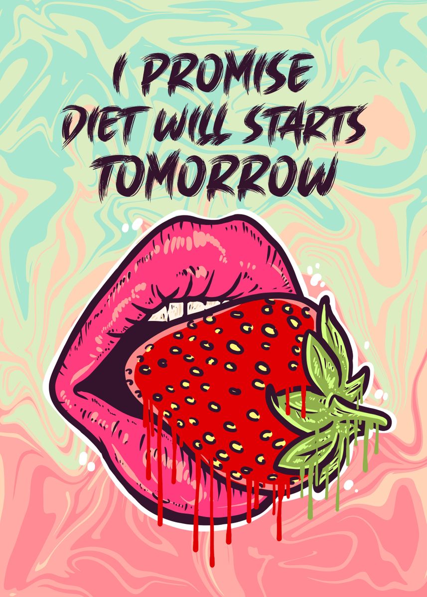 'VECTOR DIET MOTIVATION' Poster, picture, metal print, paint by RAMRAM ...