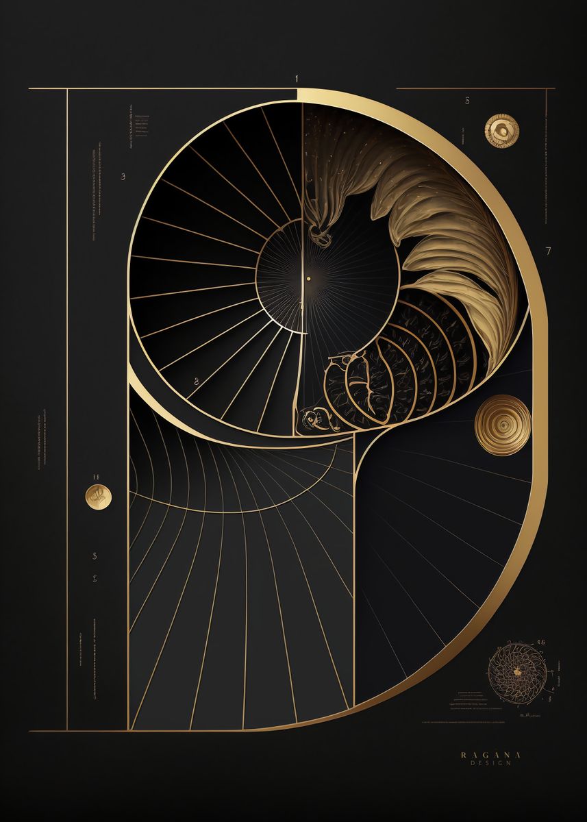 'Fibonacci Golden Ratio' Poster by RAGANA Design | Displate