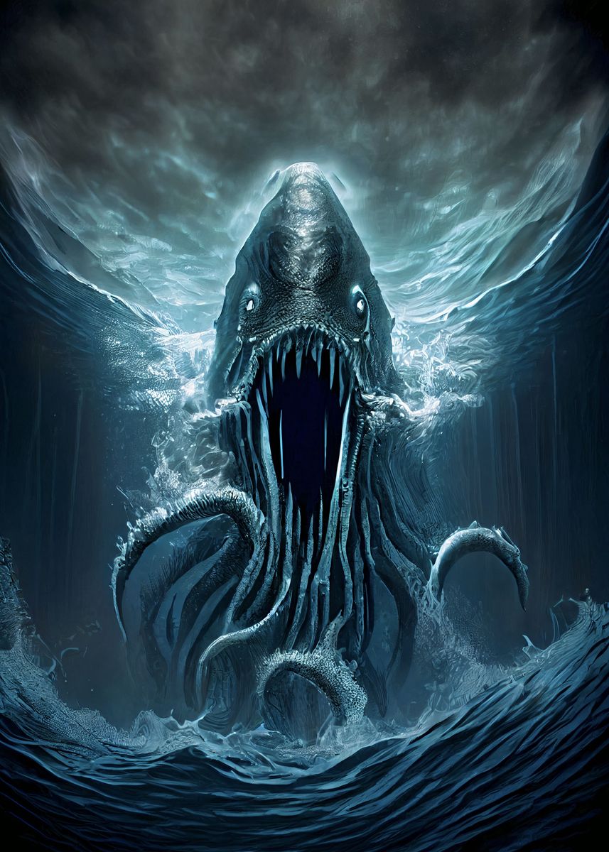'Ocean Monster' Poster, picture, metal print, paint by Panther Blades ...