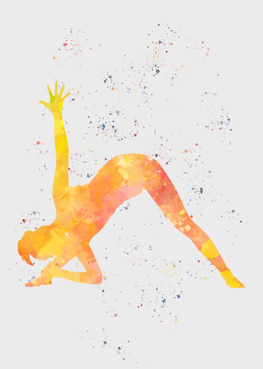 'Women Yoga Watercolor' Poster, picture, metal print, paint by Ollie ...
