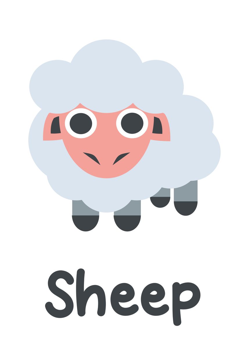 'sheep ' Poster, picture, metal print, paint by Lunzii Art | Displate