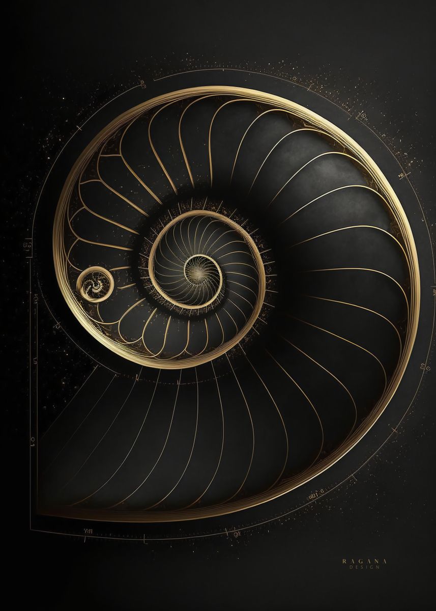 'Fibonacci Golden Ratio ' Poster by RAGANA Design | Displate