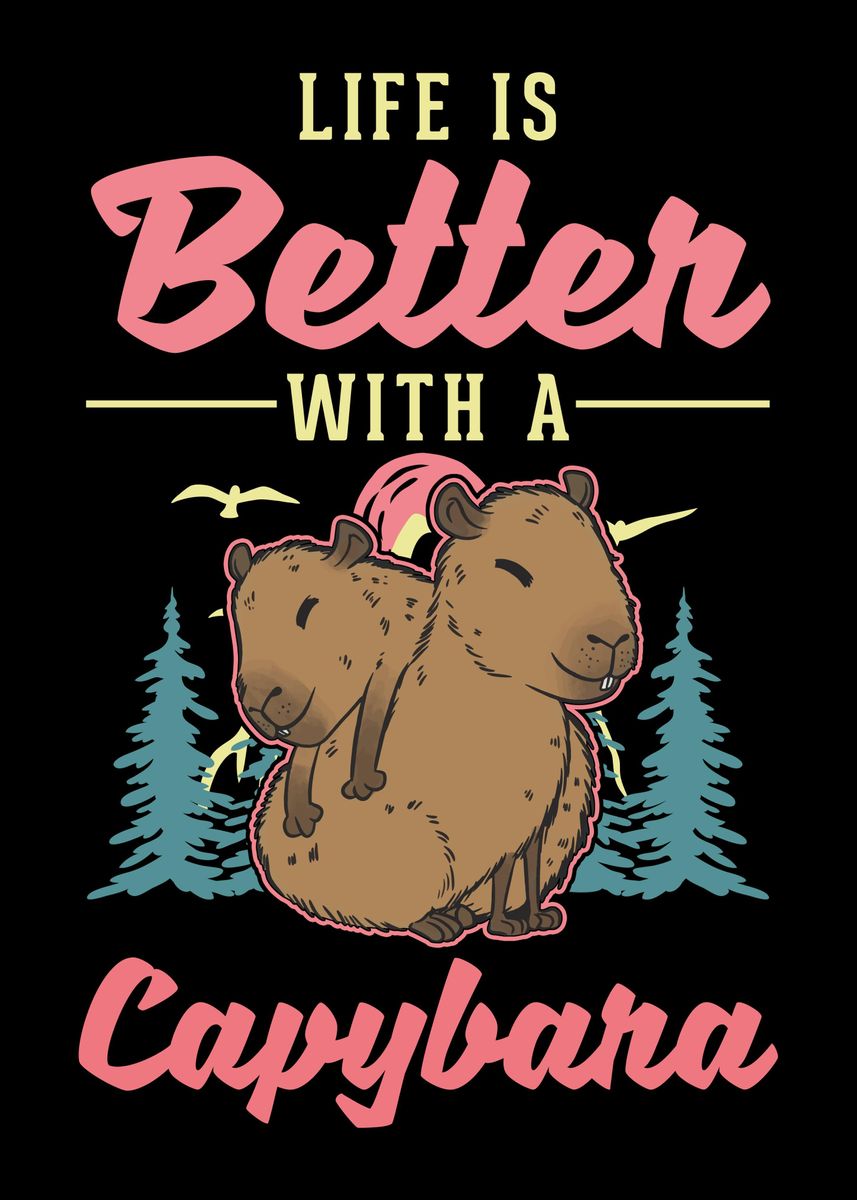'Capybara Gift Capibara' Poster, picture, metal print, paint by ...