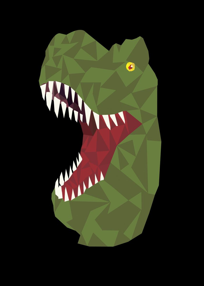 'Polygon dinosaurier rex' Poster, picture, metal print, paint by ...