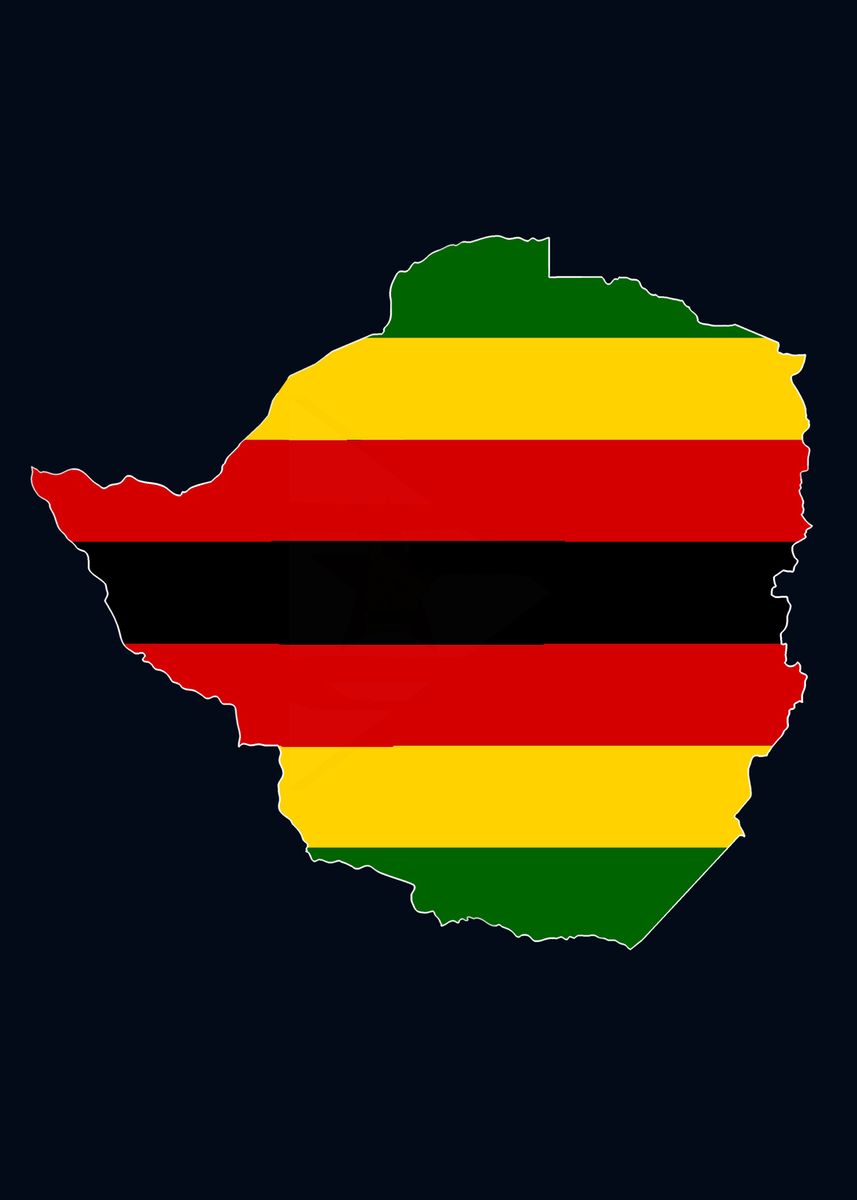 'Zimbabwe map' Poster, picture, metal print, paint by Soft Brush | Displate