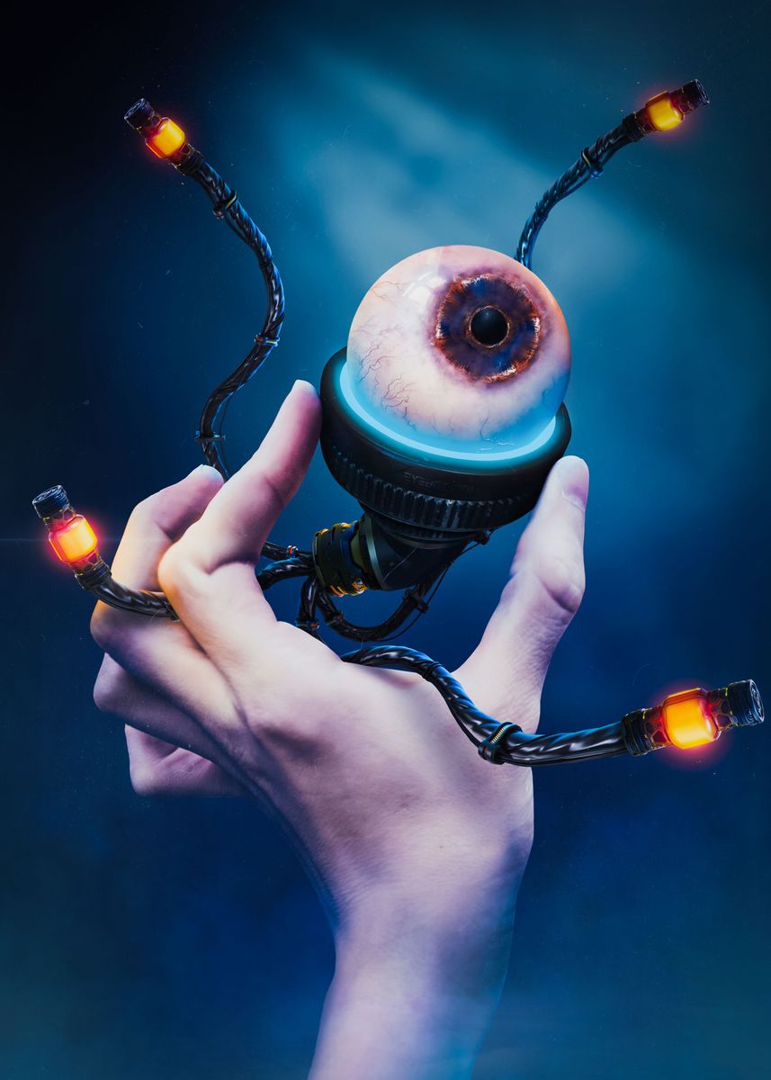 'PeekBot' Poster, picture, metal print, paint by snazzoid | Displate