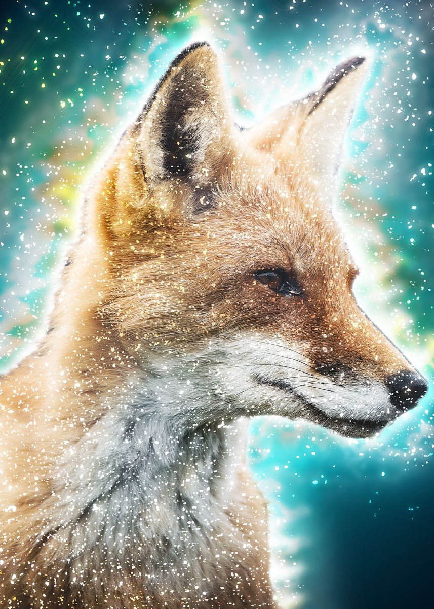 'Fox Face wall art' Poster, picture, metal print, paint by Ali Ch ...