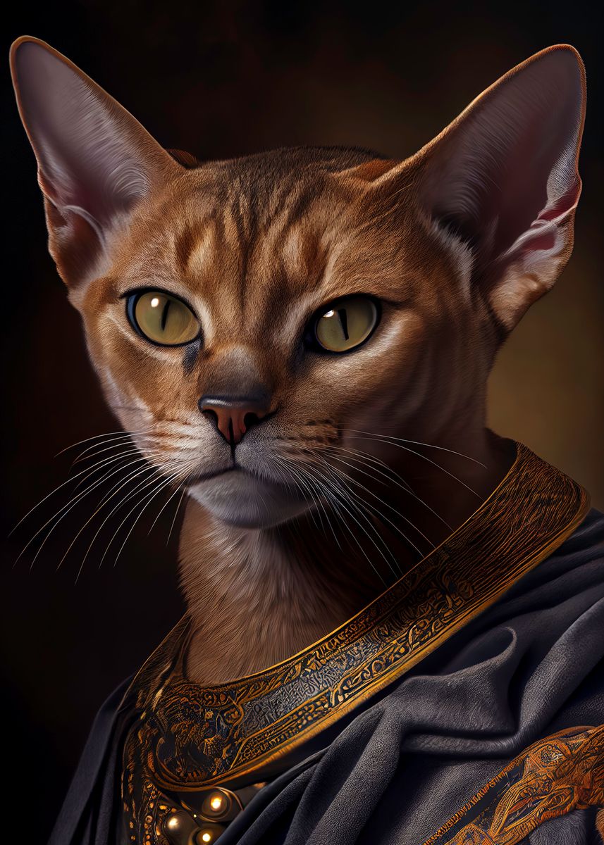 'Abyssinian King Cat' Poster, picture, metal print, paint by Swan Dee ...
