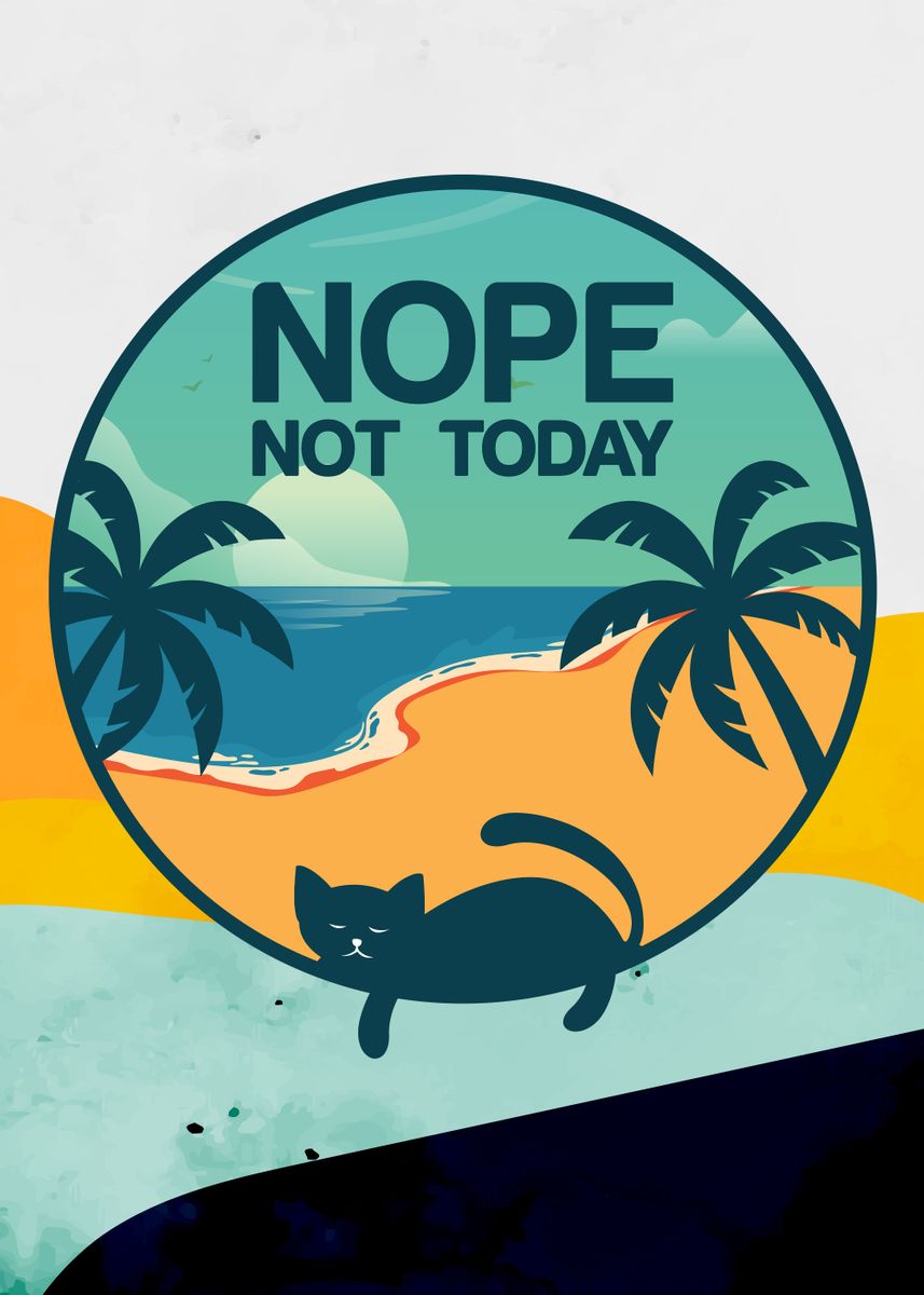 'Lazy Cat' Poster, picture, metal print, paint by crbn design | Displate