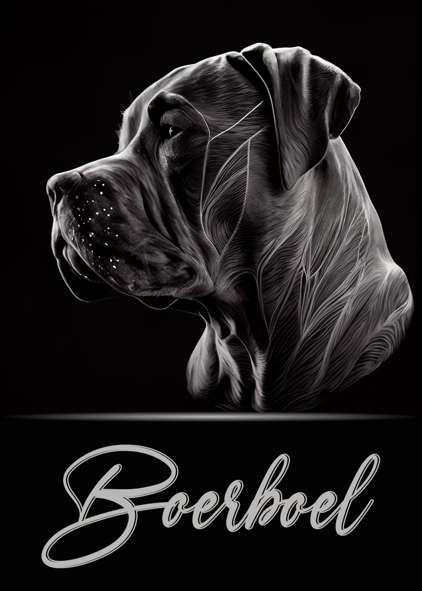 'Elegant Boerboel' Poster, picture, metal print, paint by Artistic ...