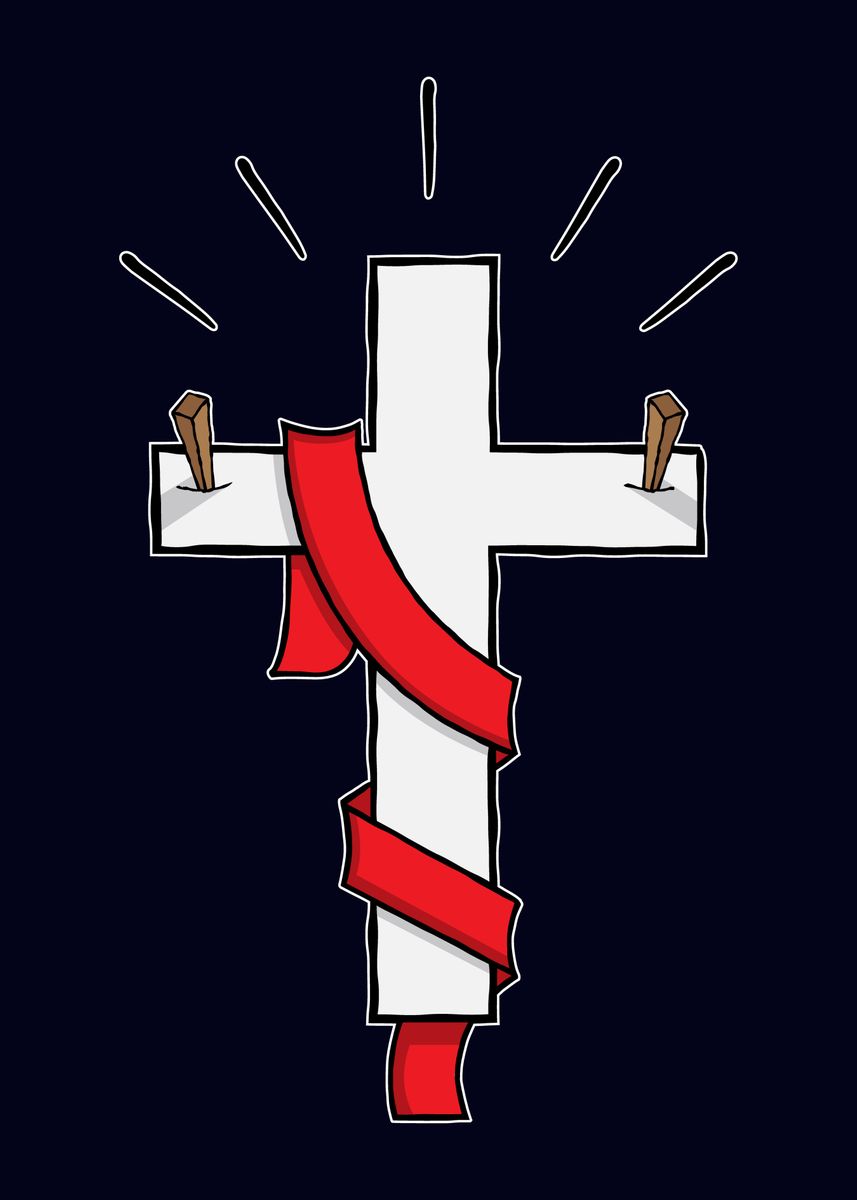 'Jesus Christ Savior cross' Poster, picture, metal print, paint by Juka ...