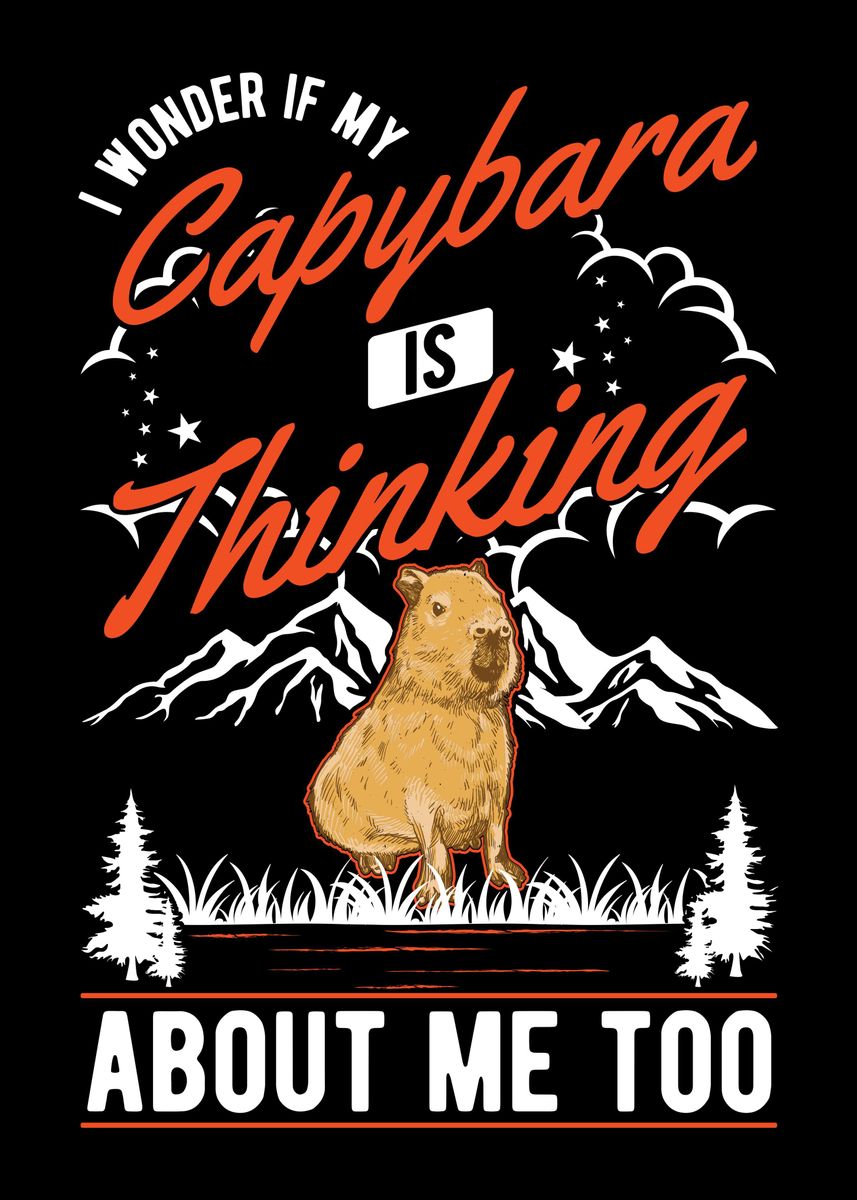 'Capybara Gift Capibara' Poster, picture, metal print, paint by ...